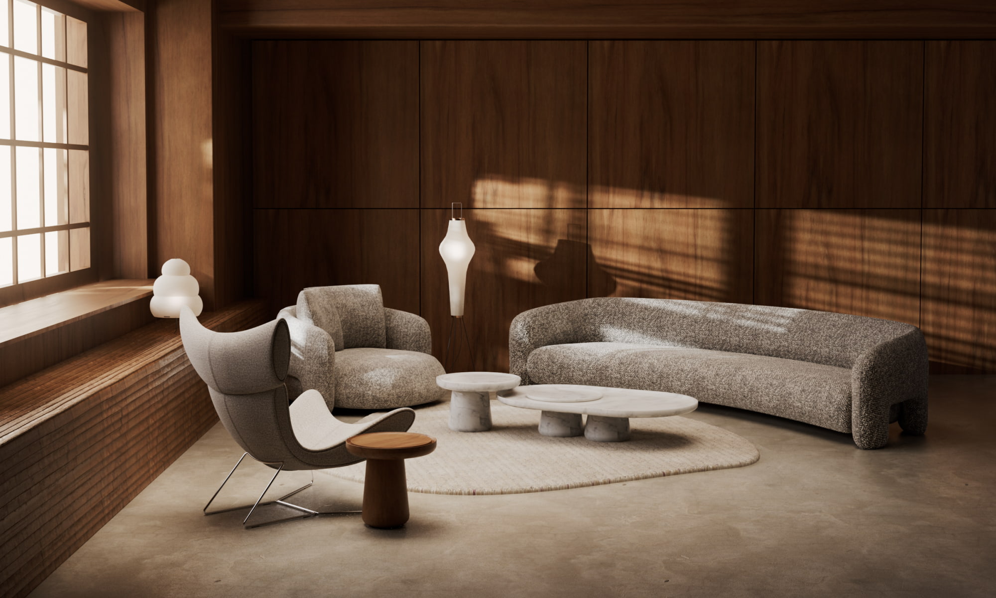 Bold Sofa Curved Open arms | Mohdern