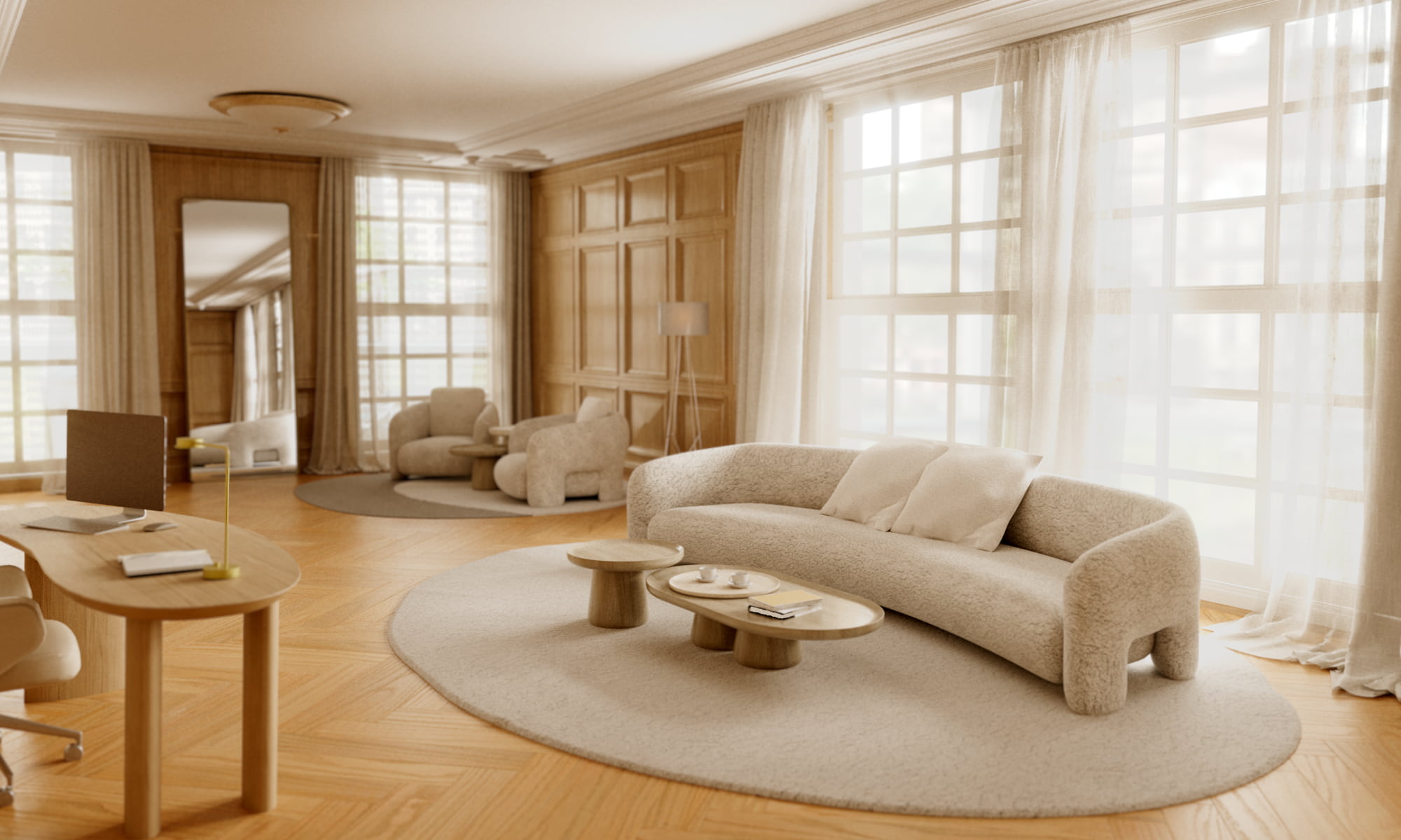 Bold Sofa Curved Open arms | Mohdern